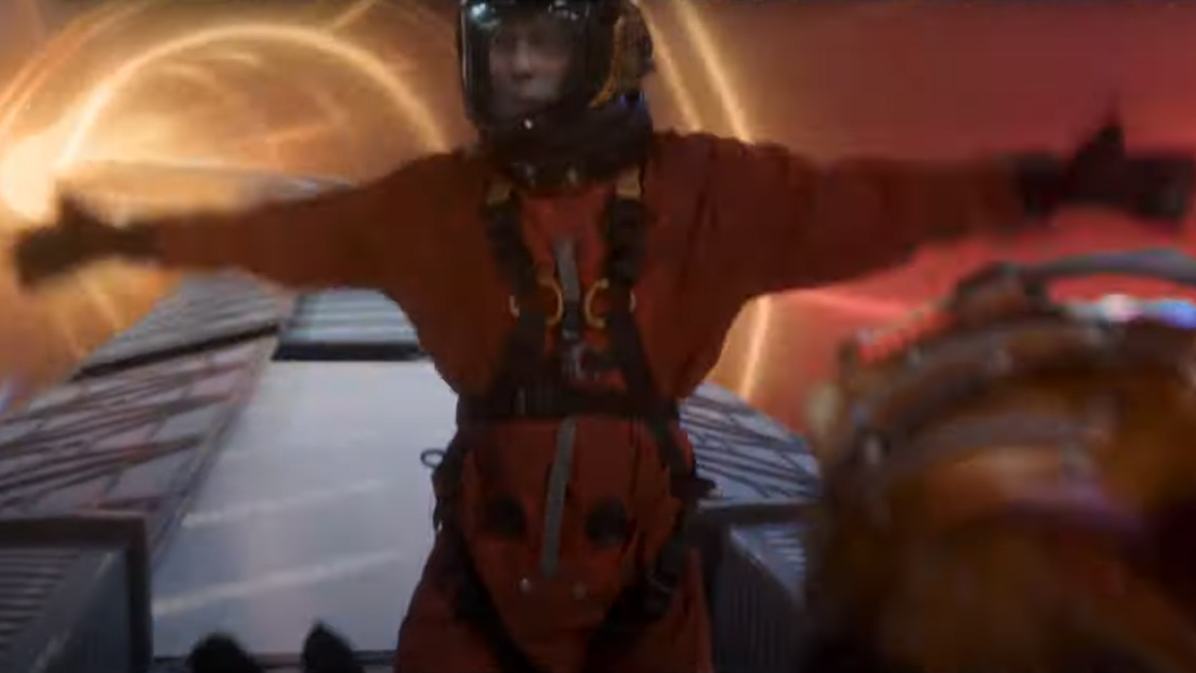 Dan spacesuit arms wide bullet train Doctor Who BBC centenary - CultBox