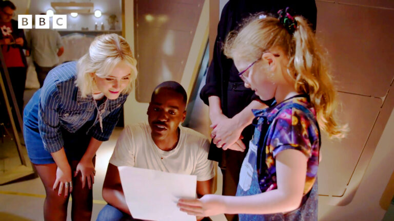 Blue Peter art contest winner visits Doctor Who set